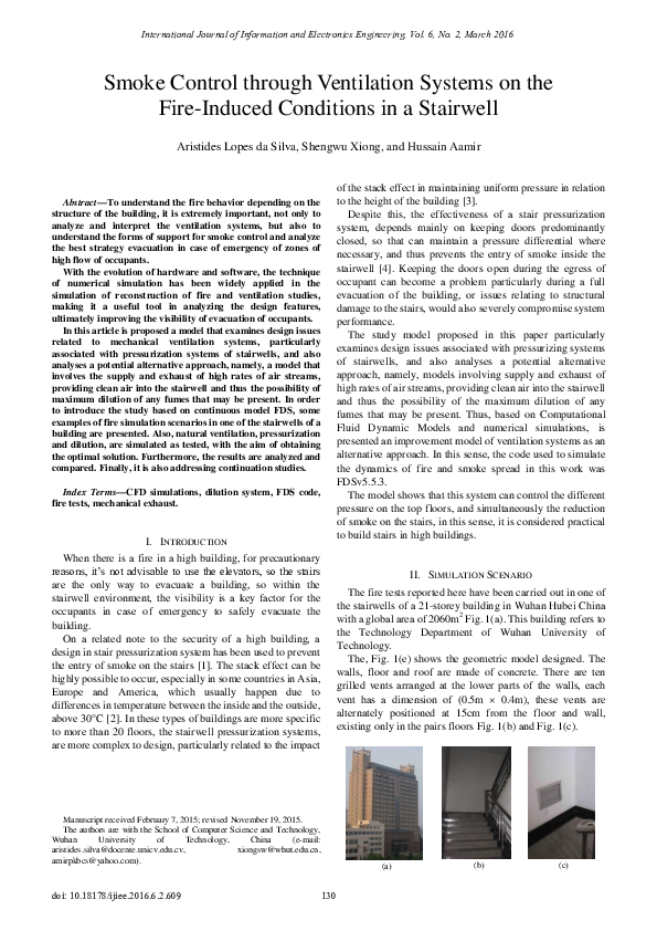 (PDF) Smoke Control through Ventilation Systems on the Fire-Induced ...
