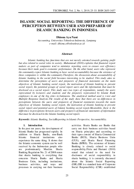 (PDF) Islamic Social Reporting: The Difference of Perception Between ...
