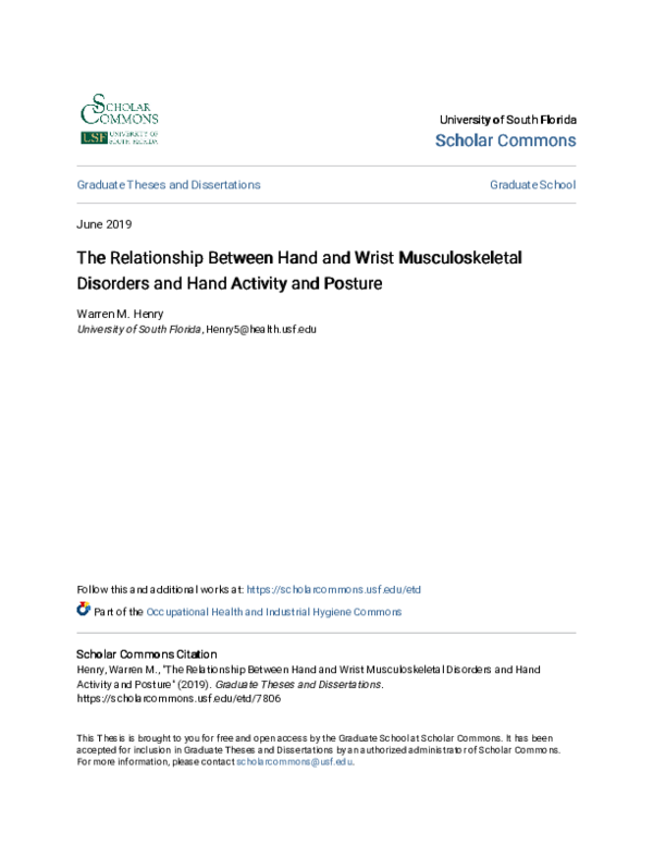 (PDF) The Relationship Between Hand and Wrist Musculoskeletal Disorders ...
