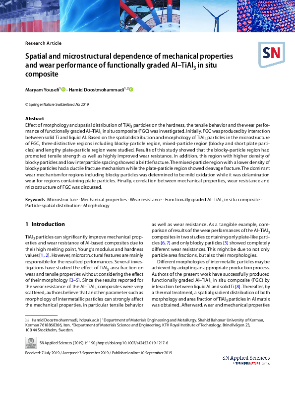 (PDF) Spatial and microstructural dependence of mechanical properties and wear performance of ...