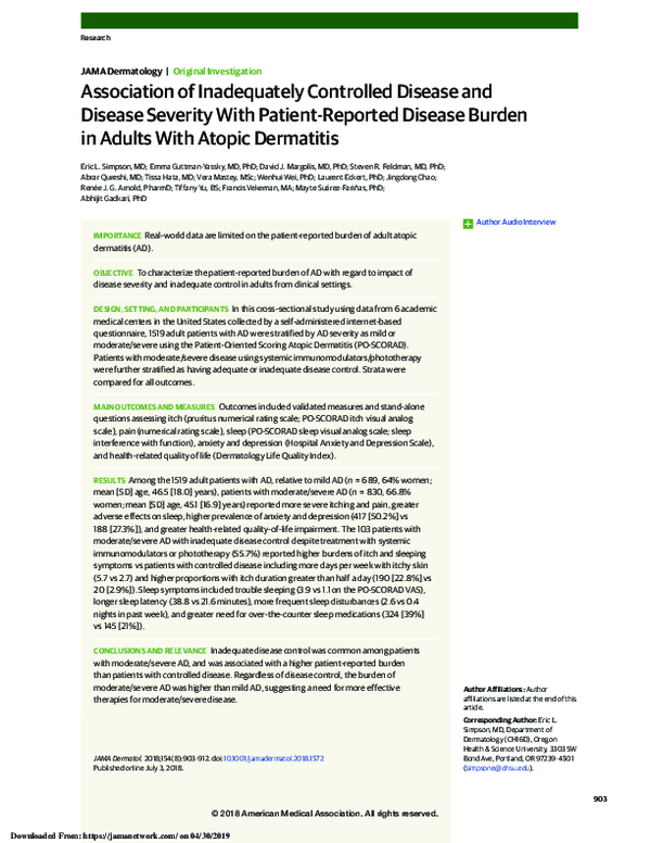 (PDF) Association of Inadequately Controlled Disease and Disease ...