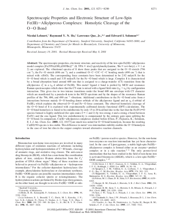 (PDF) Spectroscopic Properties and Electronic Structure of ...