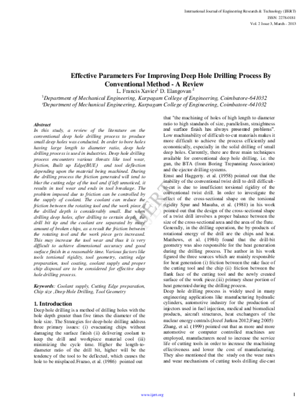 (PDF) Effective Parameters For Improving Deep Hole Drilling Process By ...