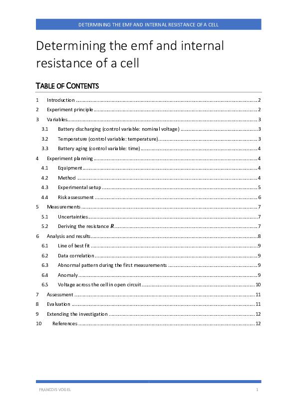 (PDF) Determining the emf and internal resistance of a cell