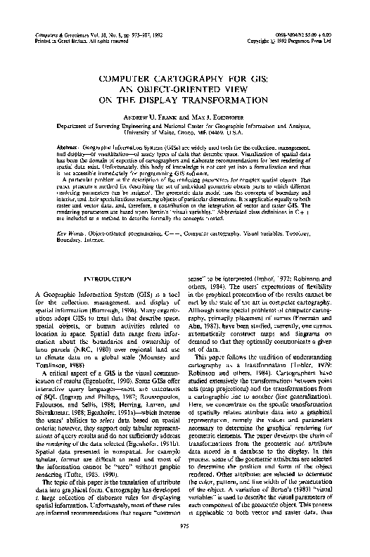 (PDF) Computer cartography for GIS: An object-oriented view on the ...