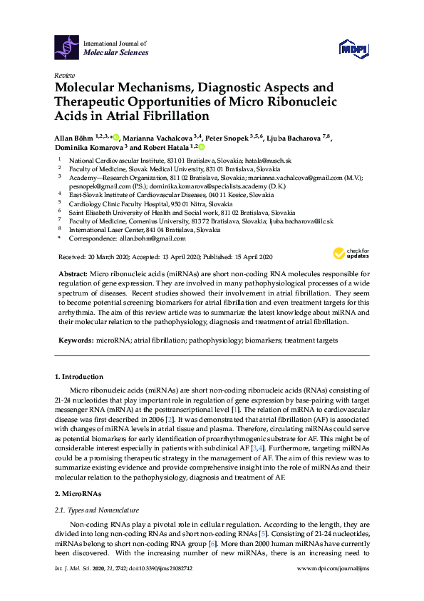 (PDF) Molecular Mechanisms, Diagnostic Aspects and Therapeutic ...