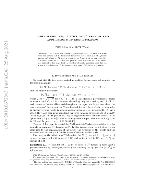 (PDF) Lp-Bernstein inequalities on C2-domains