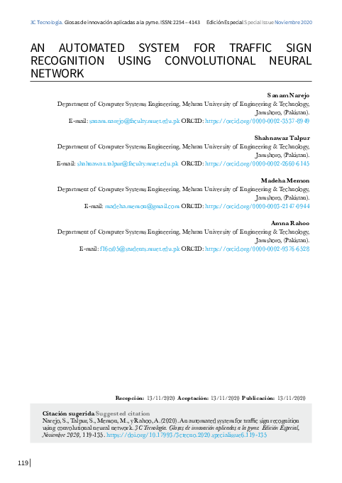(PDF) An automated system for traffic sign recognition using convolutional neural network | Mir ...