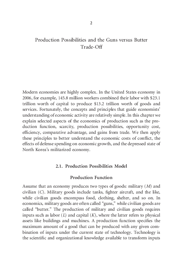 (PDF) Production Possibilities and the Guns versus Butter Trade-Off