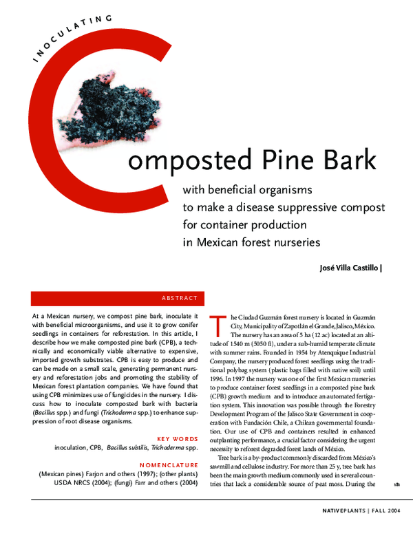 (PDF) Inoculating Composted Pine Bark with Beneficial Organisms to Make a Disease Suppressive ...