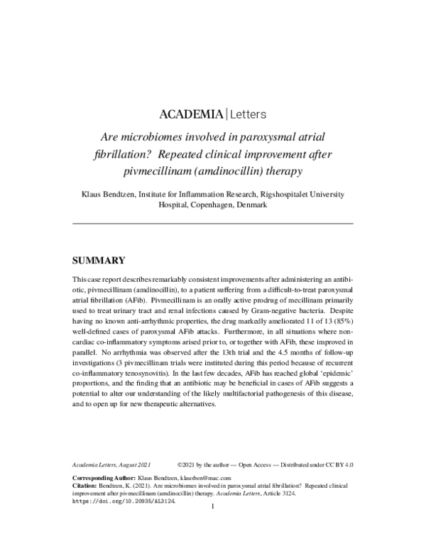 (PDF) Are microbiomes involved in paroxysmal atrial fibrillation ...