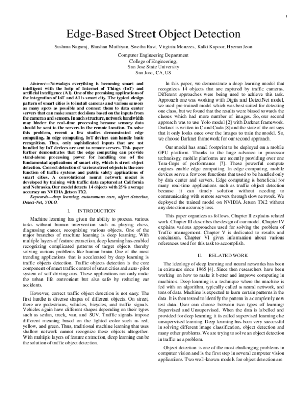 Pdf Edge Based Street Object Detection