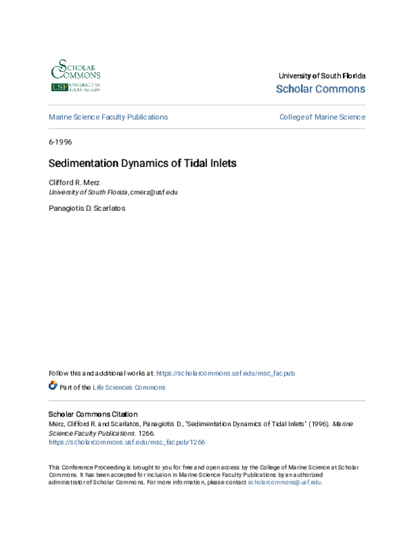 (PDF) Sedimentation Dynamics of Tidal Inlets