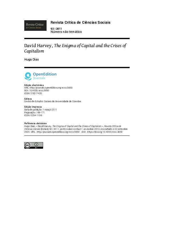 (PDF) David Harvey, The