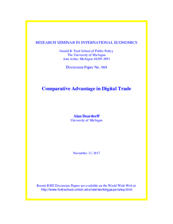 (PDF) Comparative Advantage in Digital Trade