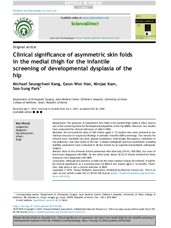 (PDF) Clinical Significance of Asymmetric Skin Folds in the Medial ...
