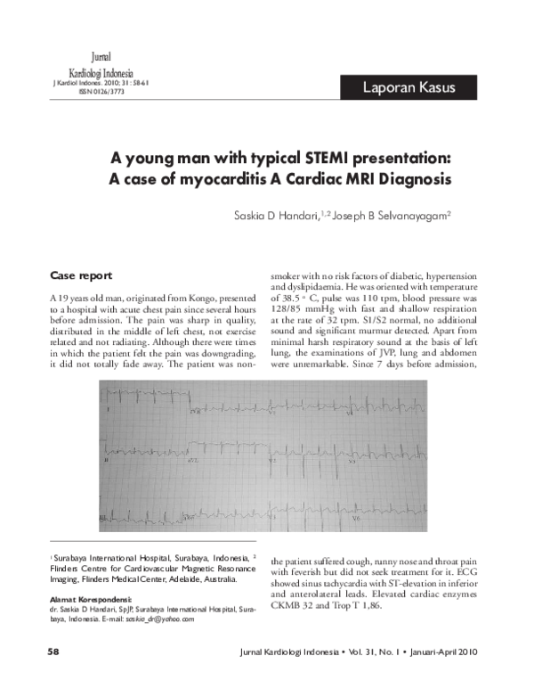 (PDF) A young man with typical STEMI presentation: A case of ...