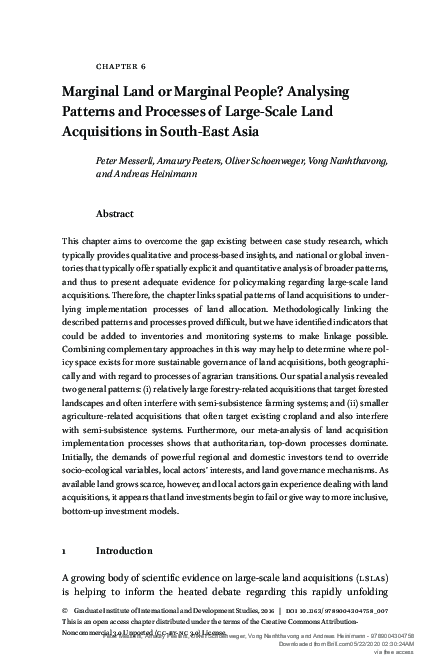 (PDF) 6 Marginal Land or Marginal People? Analysing Patterns and ...