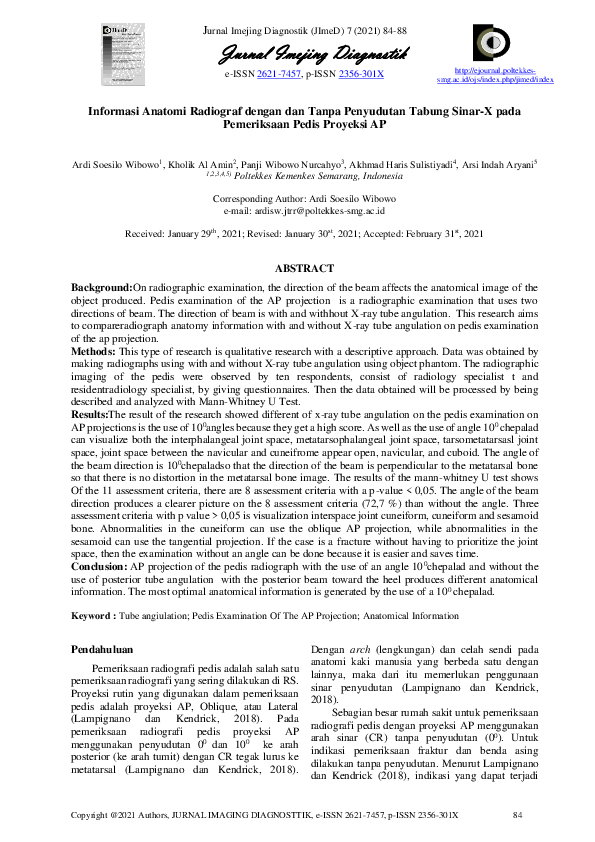 (PDF) Informasi Anatomi Radiograf Dengan Dan Tanpa Penyudutan Tabung ...