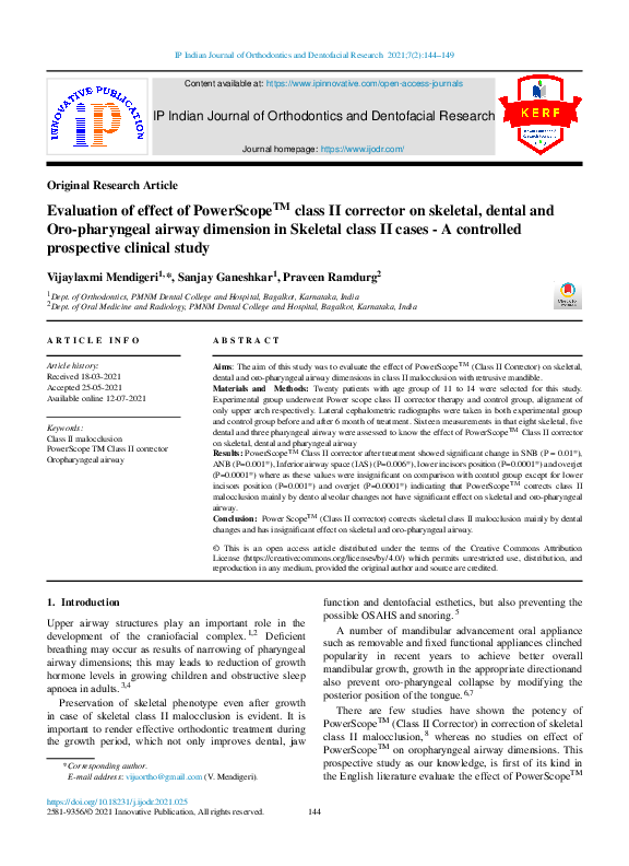 (PDF) Evaluation of effect of PowerScopeTM class II corrector on ...