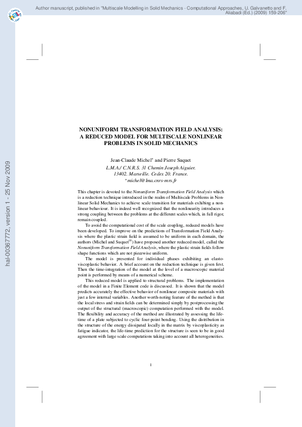 (PDF) Multiscale Modeling in Solid Mechanics