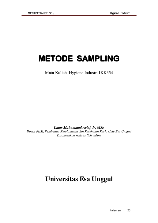 (PDF) METODE-SAMPLING udara fix