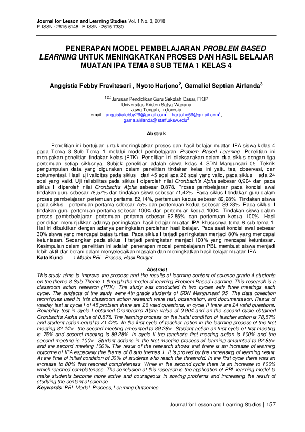 (PDF) Penerapan Model Pembelajaran Problem Based Learning (PBL) Terhadap Hasil Belajar Biologi ...