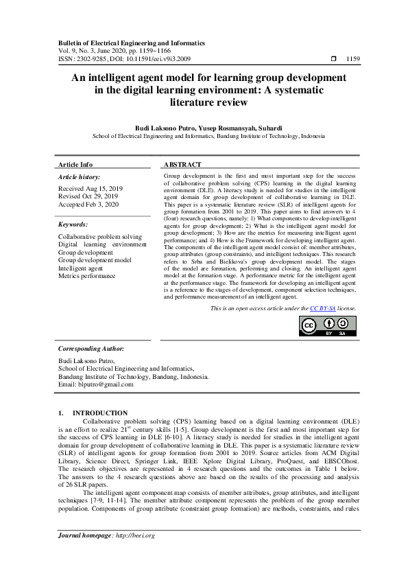 (PDF) An intelligent agent model for learning group development in the digital learning ...