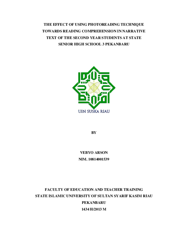 (PDF) The Effect of Using Photoreading Technique Towards Reading ...