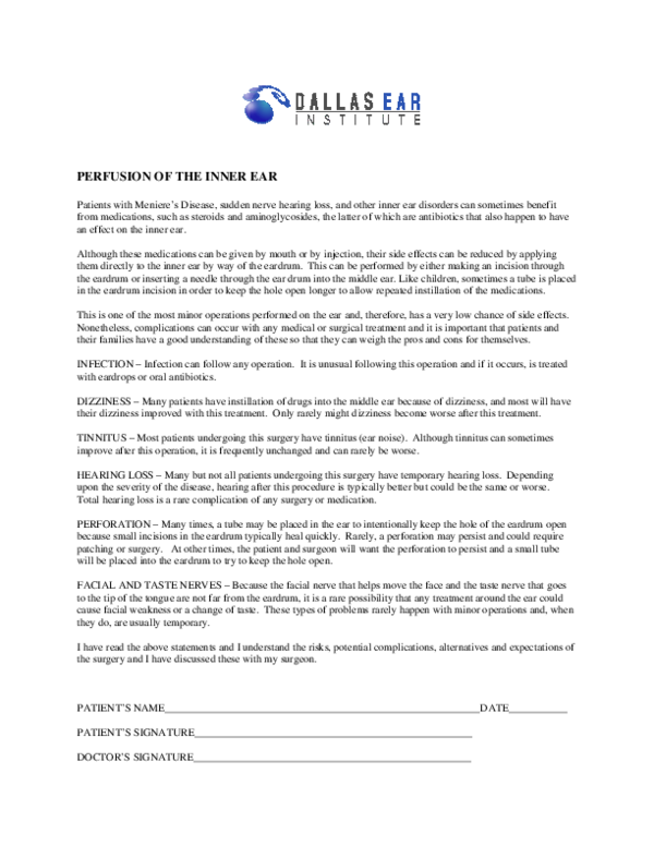 (PDF) Perfusion of the inner ear