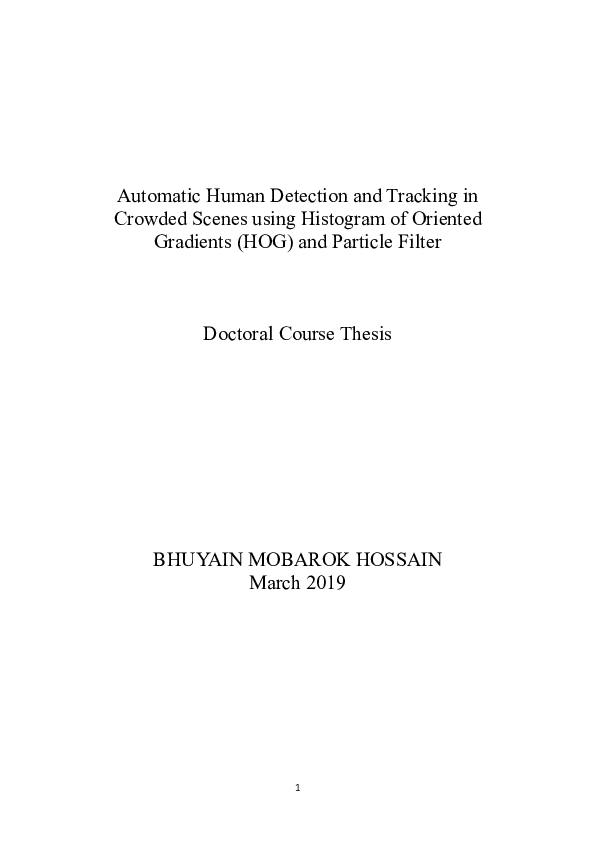 (PDF) Automatic Human Detection and Tracking in Crowded Scenes using Histogram of Oriented ...