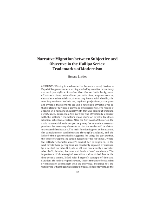 (PDF) Narrative Migration Between Subjective And Objective In The ...