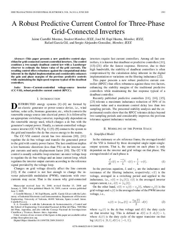 (PDF) A Robust Predictive Current Control for Three-Phase Grid ...