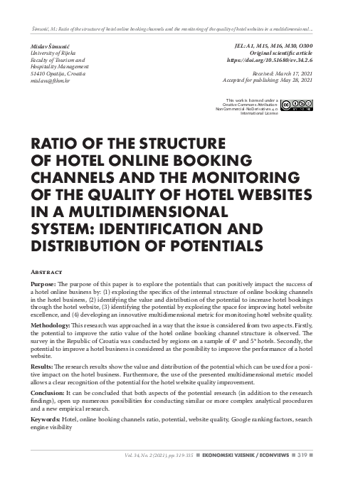 (PDF) Ratio of the structure of hotel online booking channels and the ...