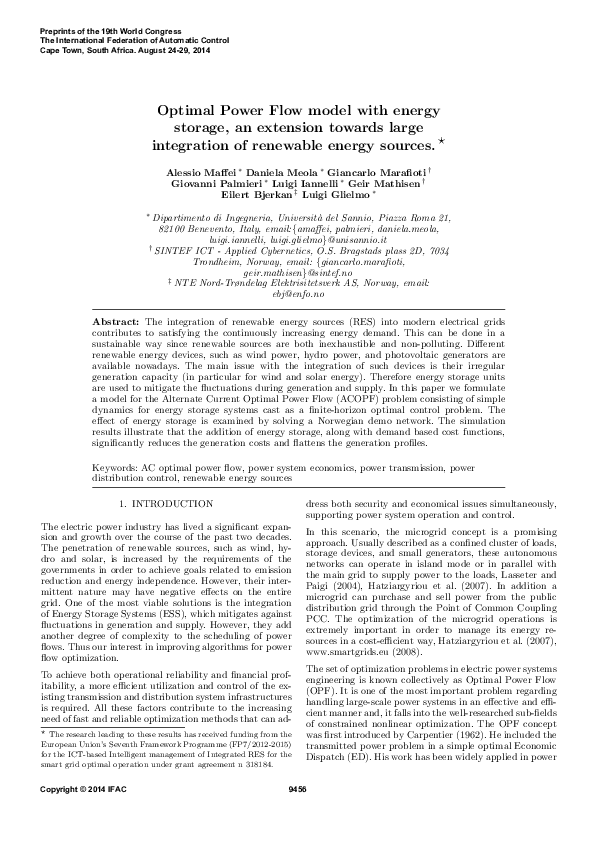 (PDF) Optimal Power Flow Model with Energy Storage, an Extension ...