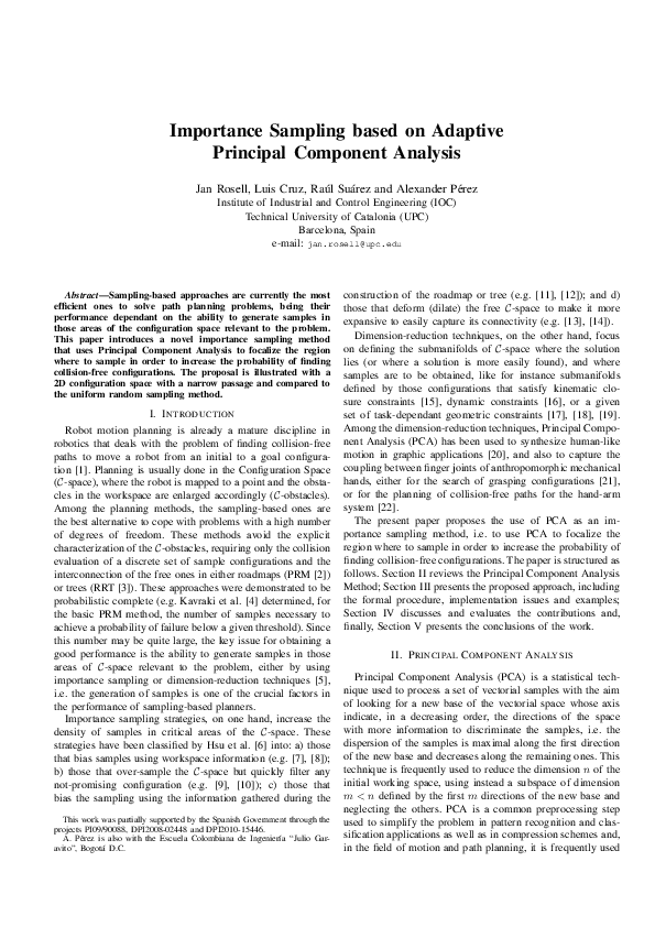 (PDF) Importance sampling based on adaptive principal component analysis