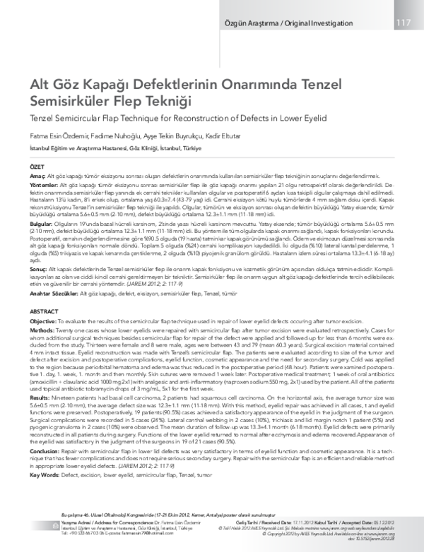 (PDF) Tenzel Semicircular Flap Technique for Reconstruction of Defects ...