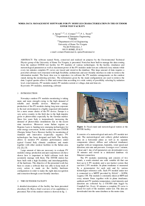 (PDF) Noria Data Management Software for PV Modules Characterization in ...