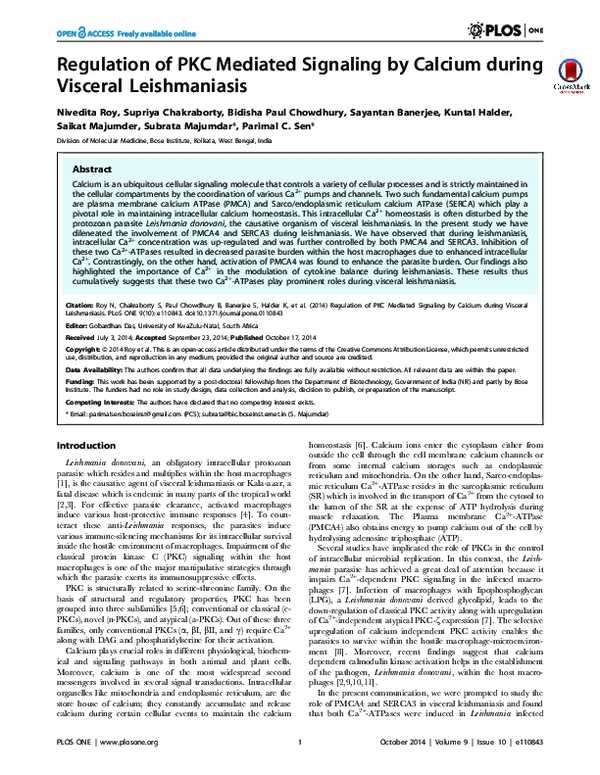 (PDF) Regulation of PKC Mediated Signaling by Calcium during Visceral ...