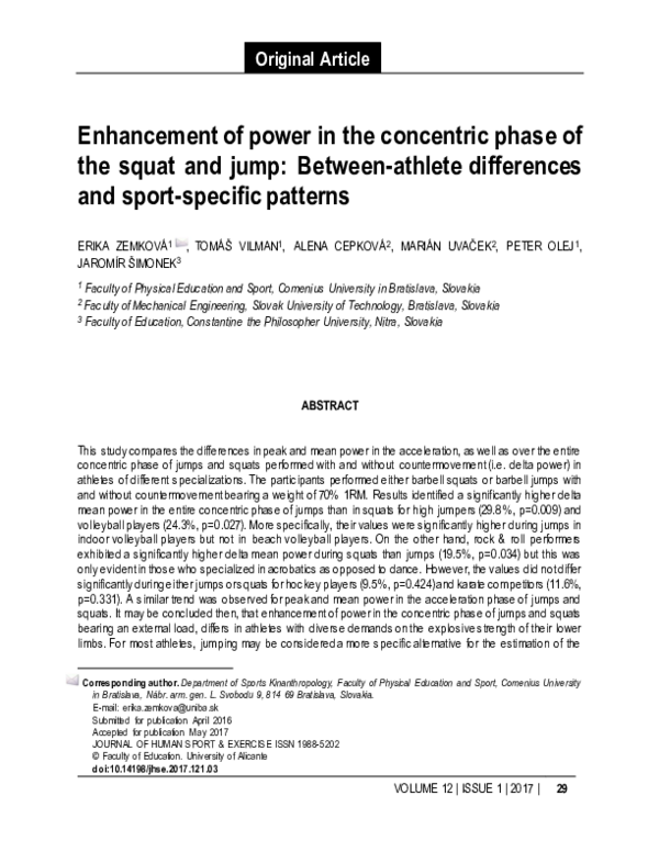 (PDF) Enhancement of power in the concentric phase of the squat and ...
