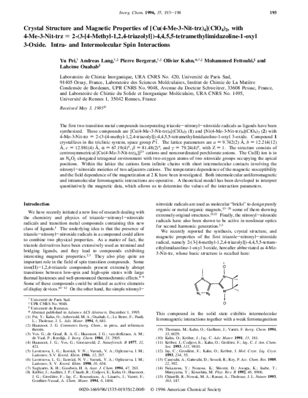 (PDF) Crystal Structure and Magnetic Properties of Copper(II) and Nickel(II) Binuclear Complexes ...
