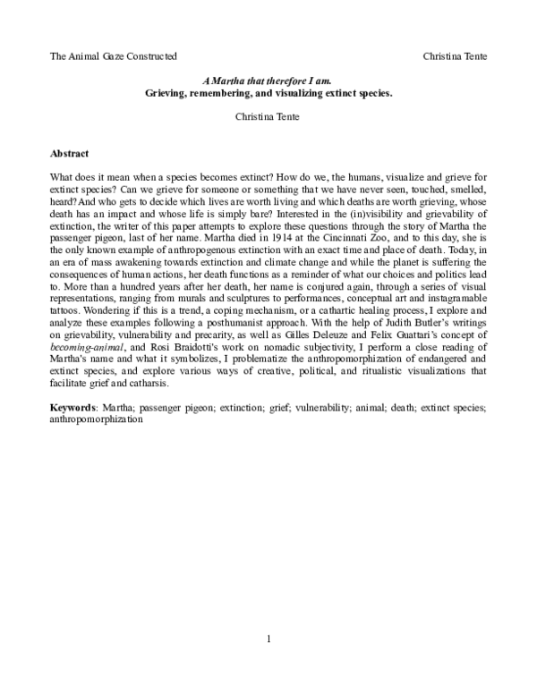 (PDF) A Martha that therefore I am. Grieving, remembering, and ...