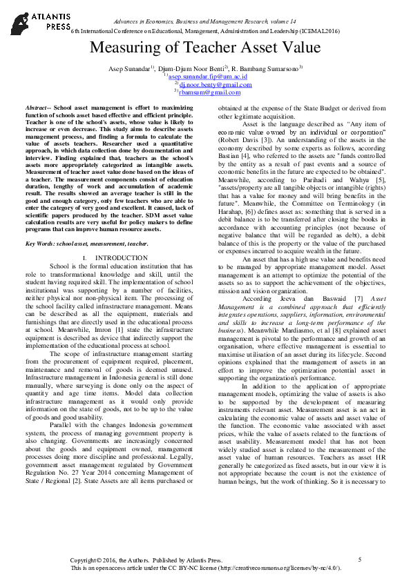 (PDF) Meassuring of Teacher Asset Value