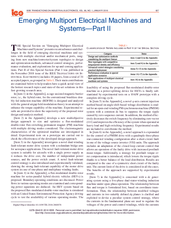 (PDF) Emerging Multiport Electrical Machines and Systems—Part II