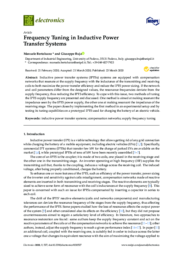 (PDF) Frequency Tuning in Inductive Power Transfer Systems