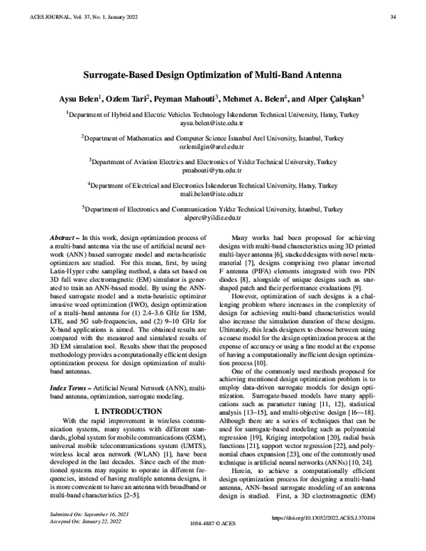 (PDF) Surrogate-Based Design Optimization of Multi-Band Antenna