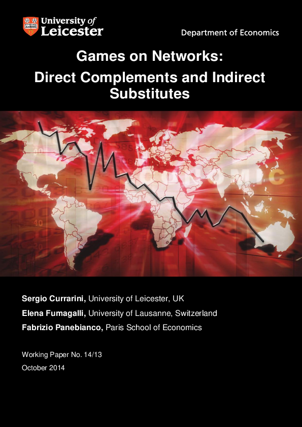 (PDF) Games on Networks: Direct Complements and Indirect Substitutes