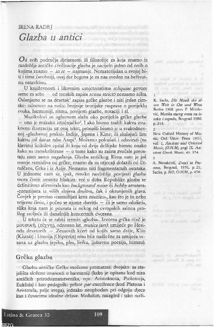 (PDF) Glazba u antici