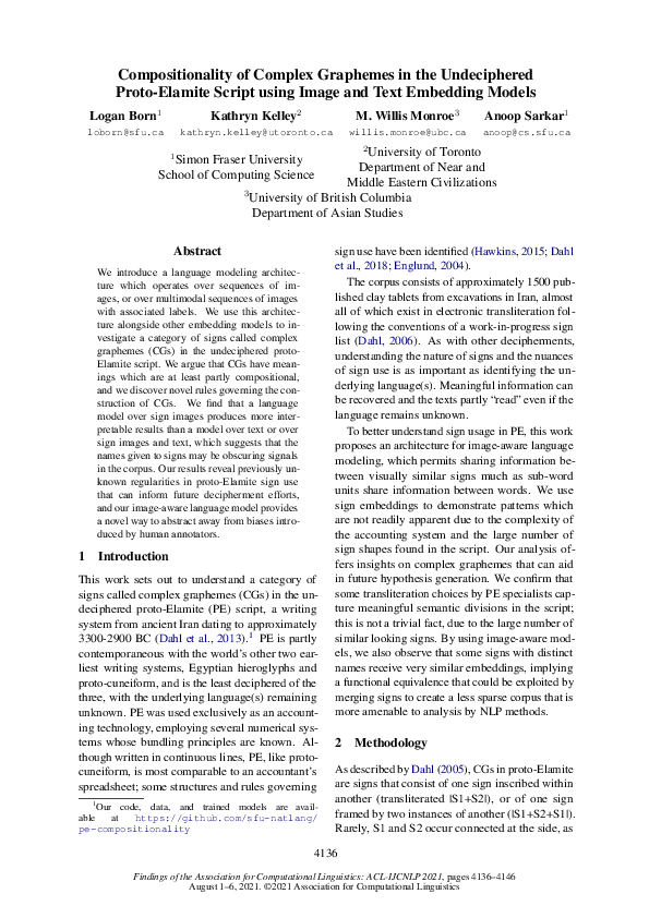 Pdf Deciphering Proto Elamite Complex Graphemes 