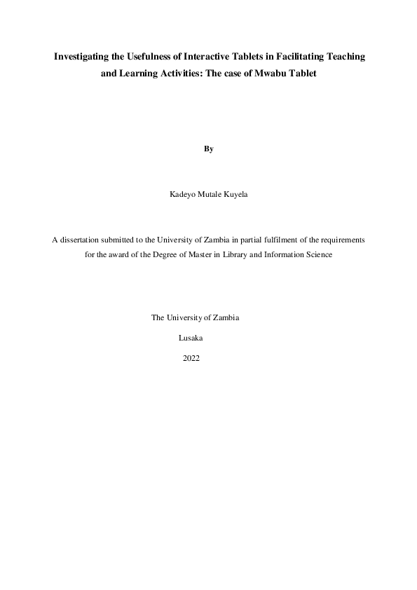 (PDF) Investigating the Usefulness of Interactive Tablets in ...